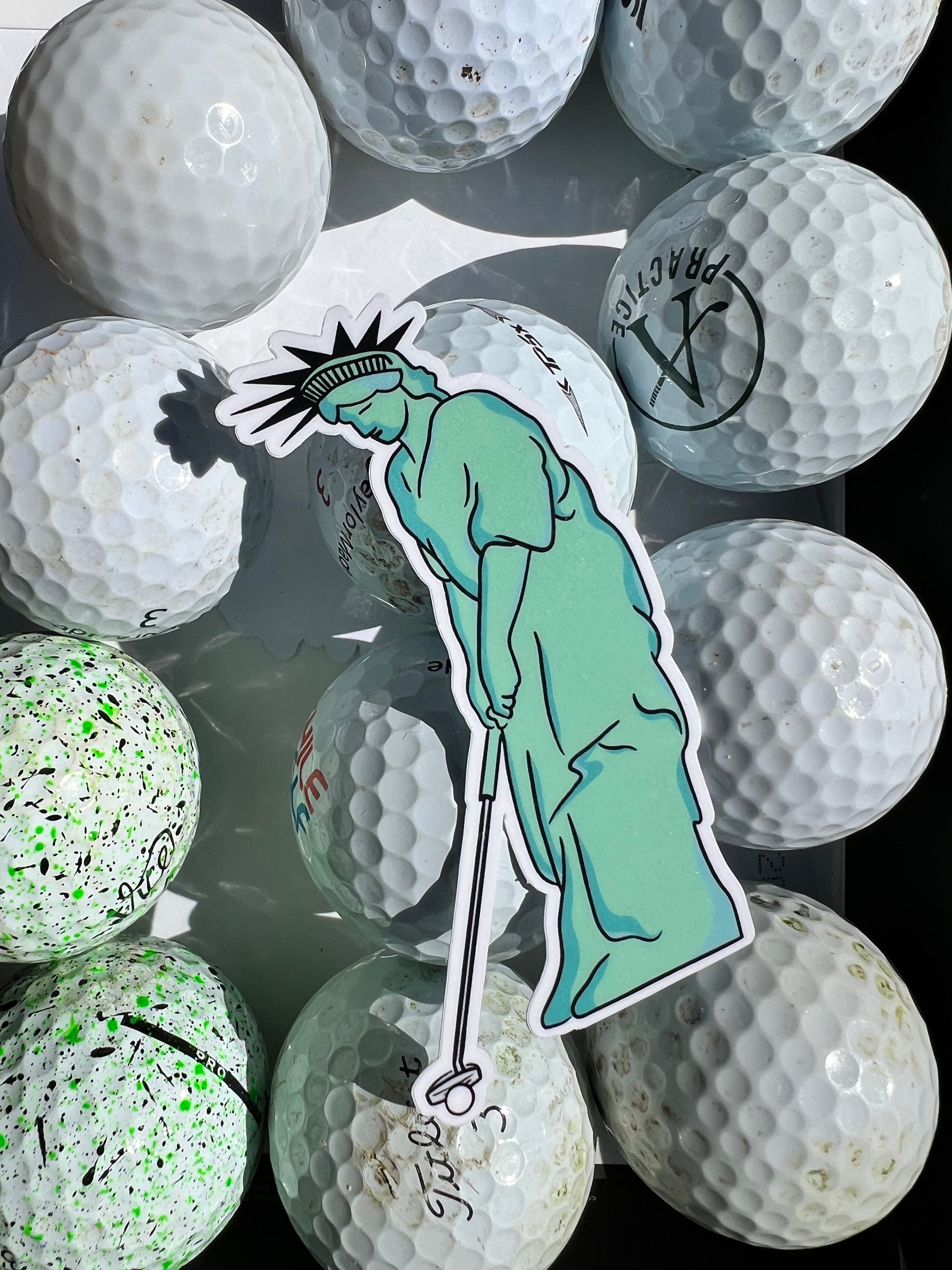 Statue of Liberty Golfer Vinyl Sticker Sport Waterproof Golf Gift ...