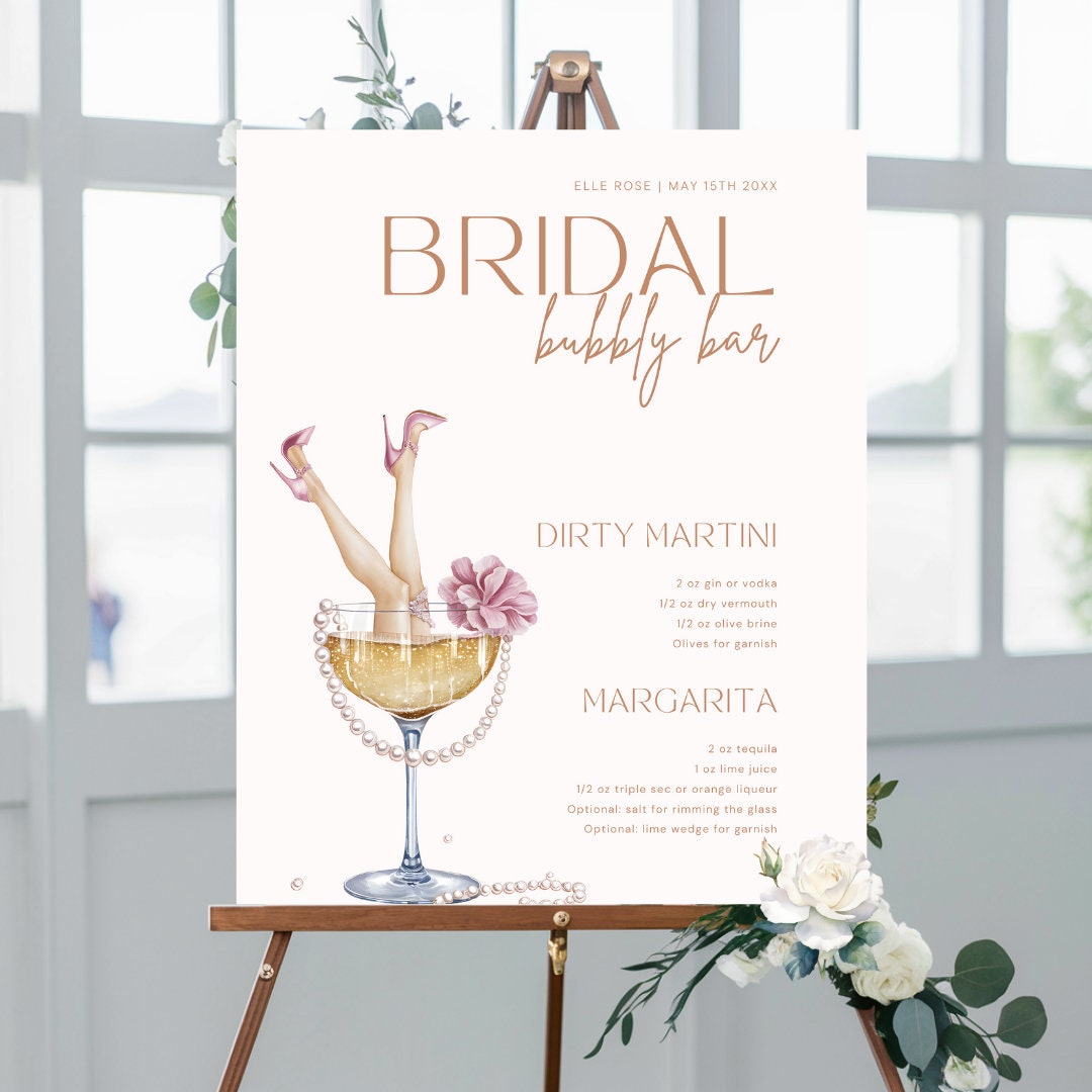 Editable Signature Drink Sign Template, Bar Drink Menu Template ...