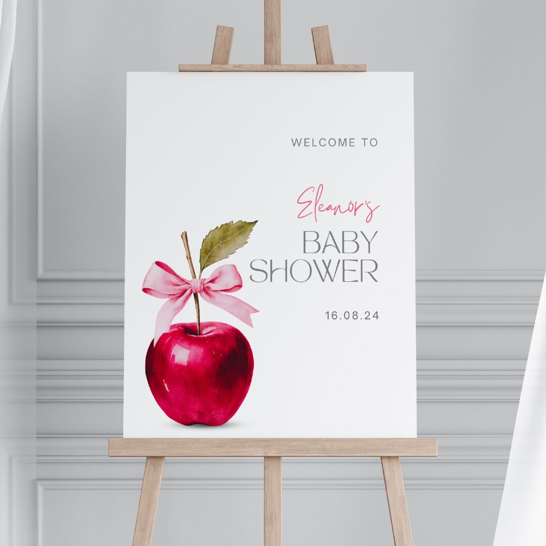 Apple of My Eye Baby Shower Welcome Sign, Fall Baby Shower Welcome Sign ...