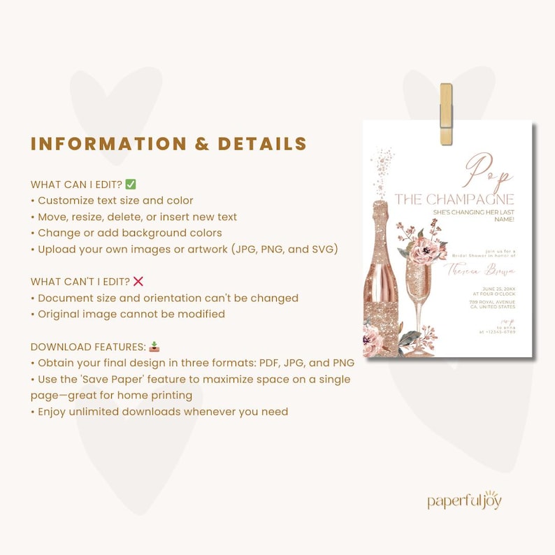 Pop the Champagne Bridal Shower Invitation, She's Changing Her Last ...