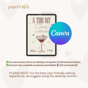 Editable Espresso Martini Bridal Shower Invites, A Tini Bit Closer to ...