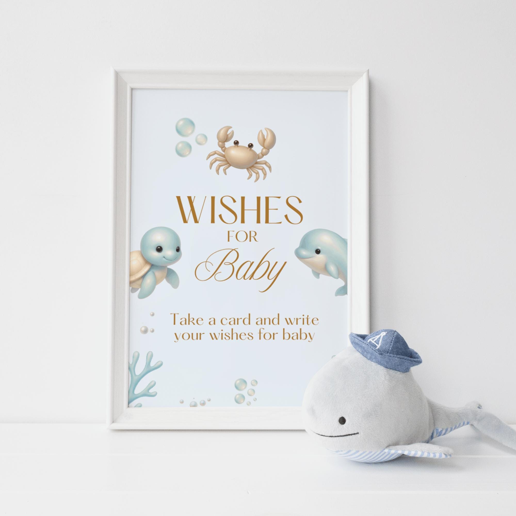 Sea You Soon Baby Shower Sign Bundle, Editable Ocean Animals Table ...