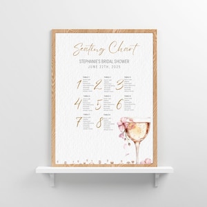 Pearls and Prosecco Seating Chart Template | Editable Bridal Shower ...