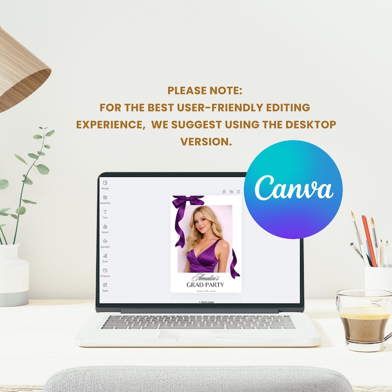 Graduation Photo Booth Template Set, Purple Bow Coquette Canva Designs ...