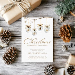 Christmas Ornament Exchange Invitation, Ornament Exchange Invitation ...