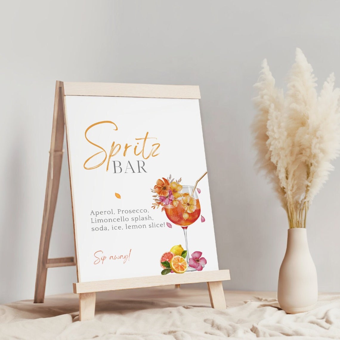 Signature Drink Bar Menu Template, Aperol Spritz Bar Sign, Aperol ...