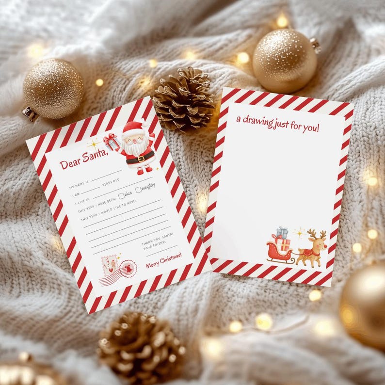 Printable Letter to Santa Claus Template Kids Christmas Wish List ...