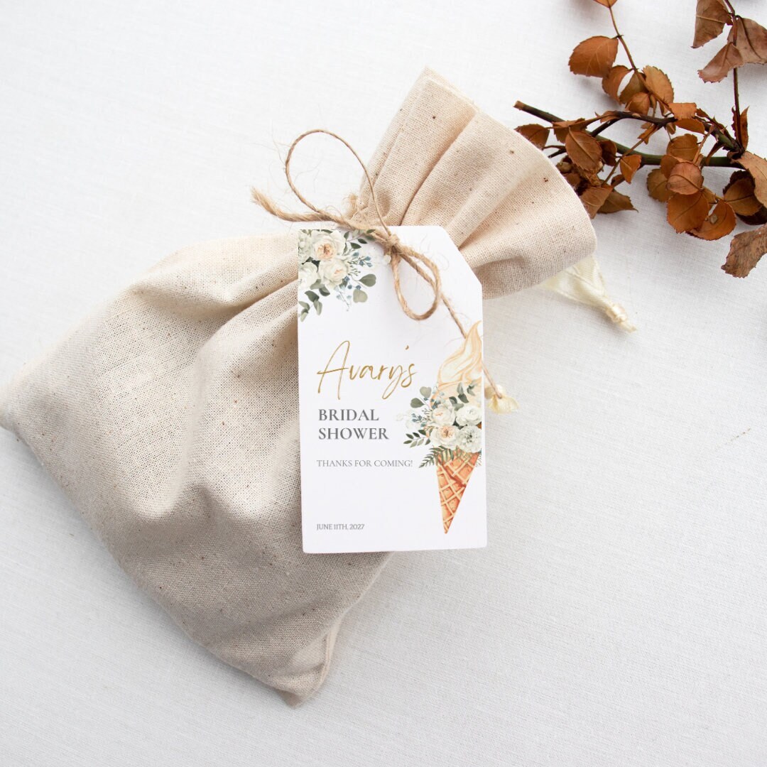 Ice Cream Bridal Shower Favor Tag, She's Been Scooped up Thank You Tag ...