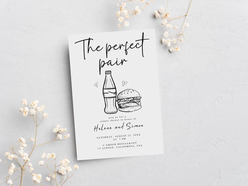 Editable Hand Drawn Engagement Party Invitation Template, the Perfect ...