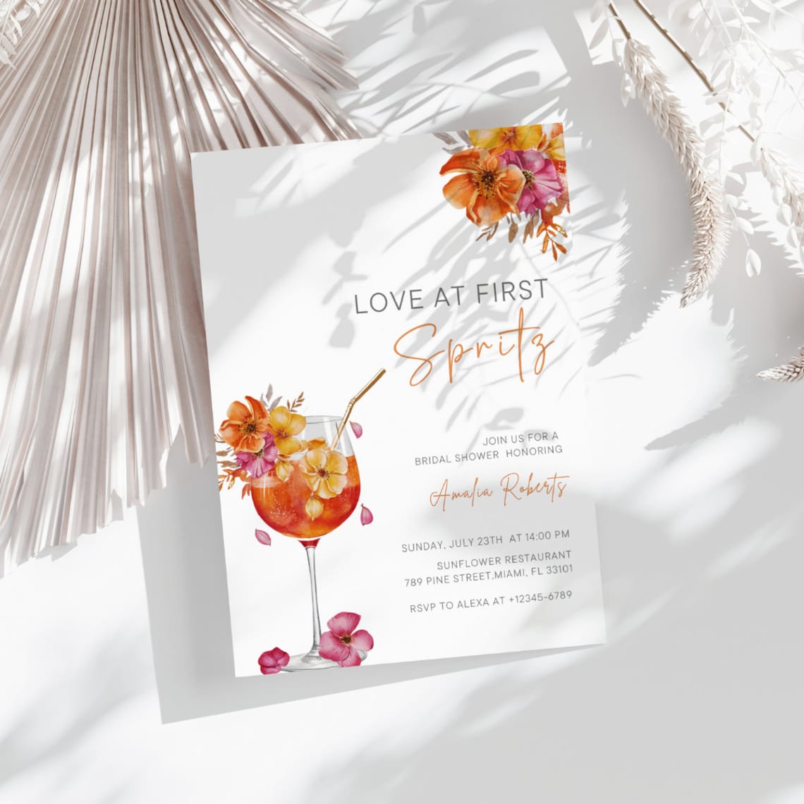 Aperol Spritz Bridal Shower Invitation, Love at First Spritz Bridal ...