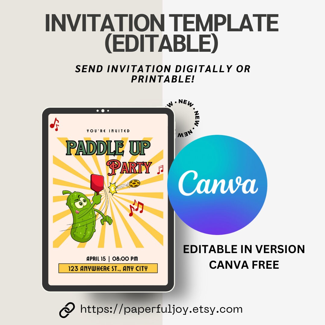 Editable Pickleball Party Invitation, Pickleball Birthday Party ...