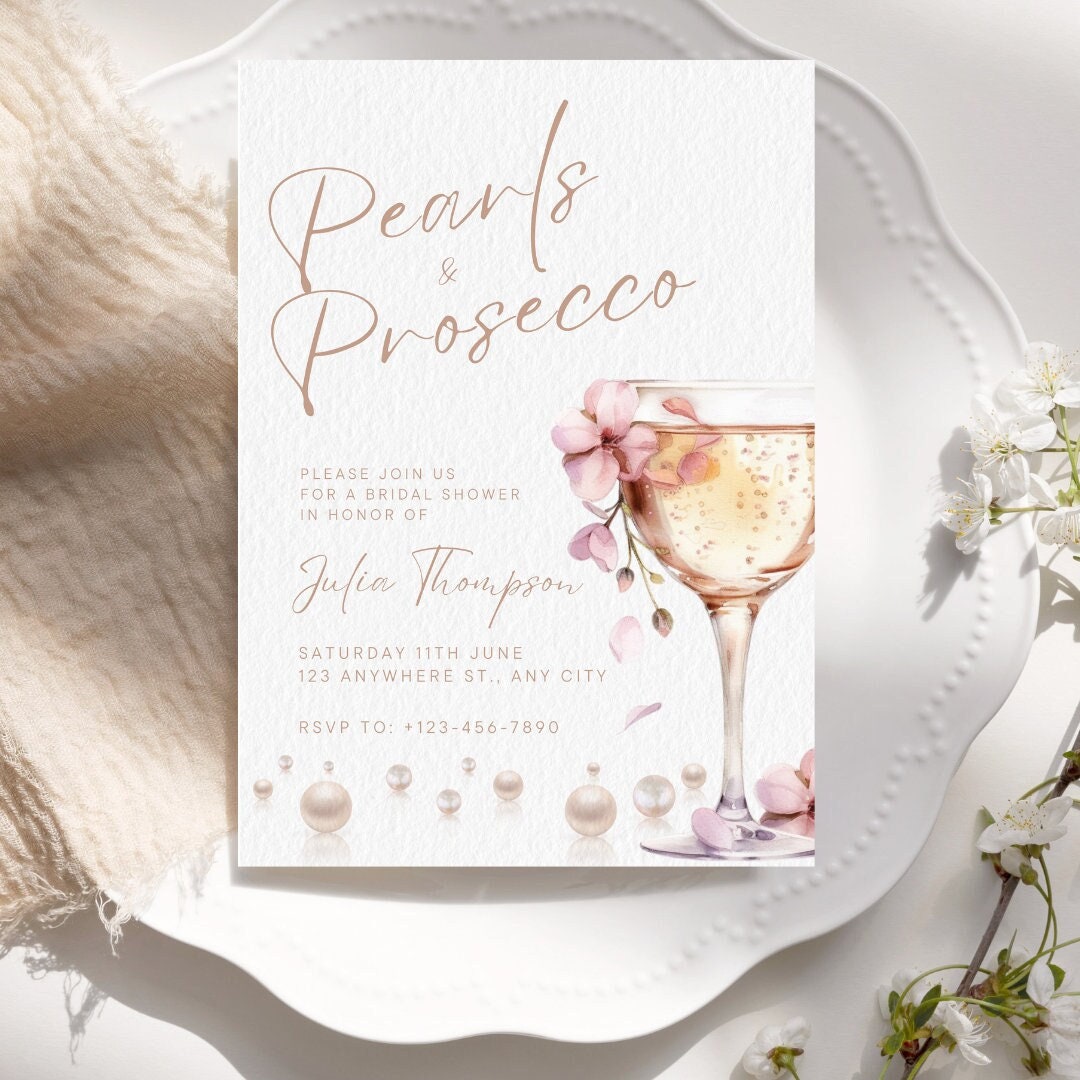 Pearls and Prosecco Bridal Baby Wedding Shower, Petals and Prosecco ...