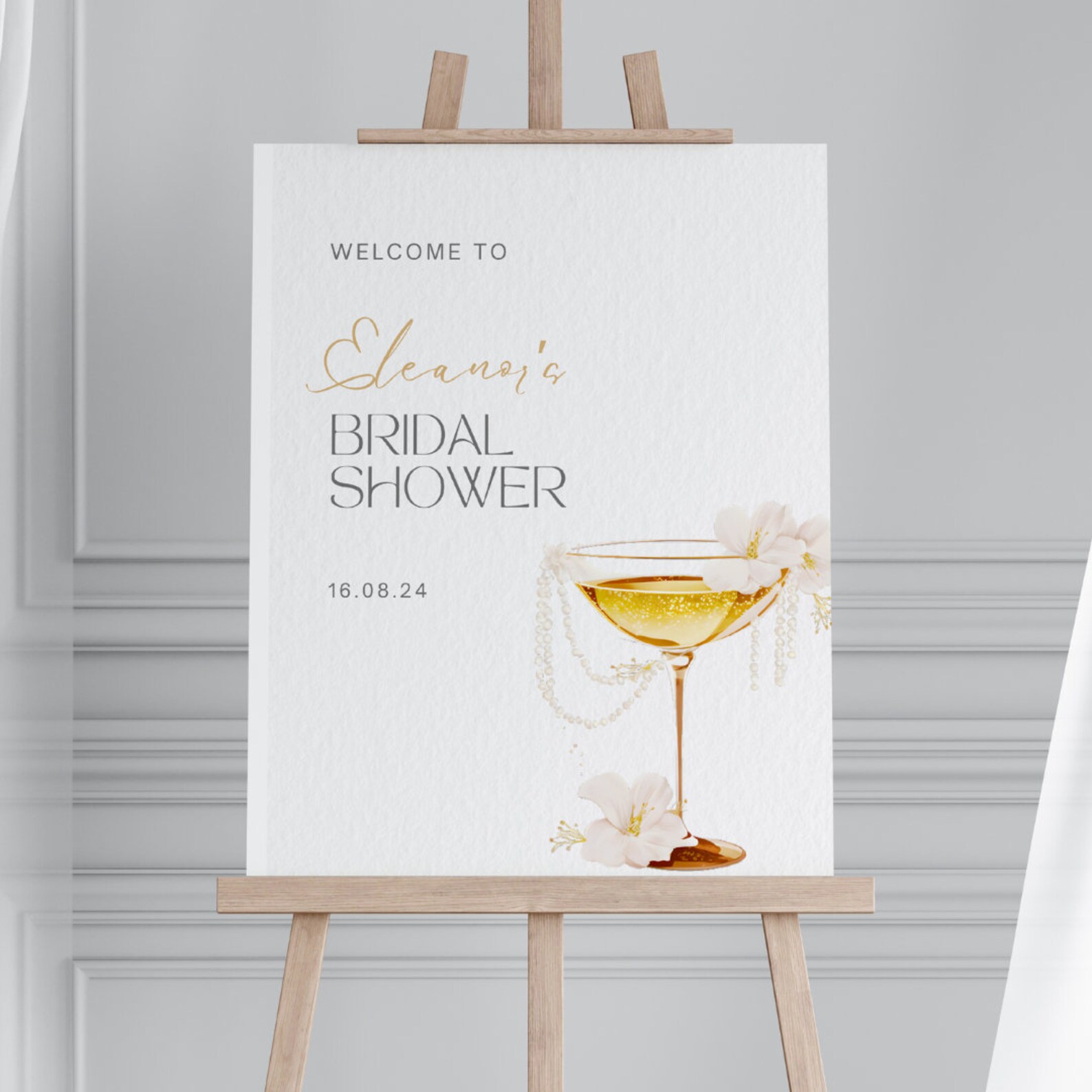 Pearls and Prosecco Welcome Sign, Bridal Shower Welcome Sign Pearls and ...