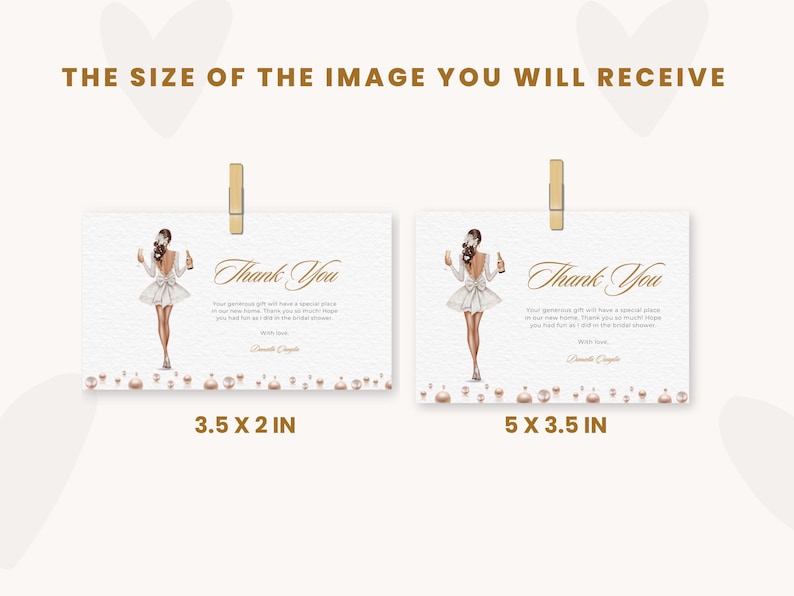 Pearls & Prosecco Thank You Cards Template | Elegant Bridal Shower ...