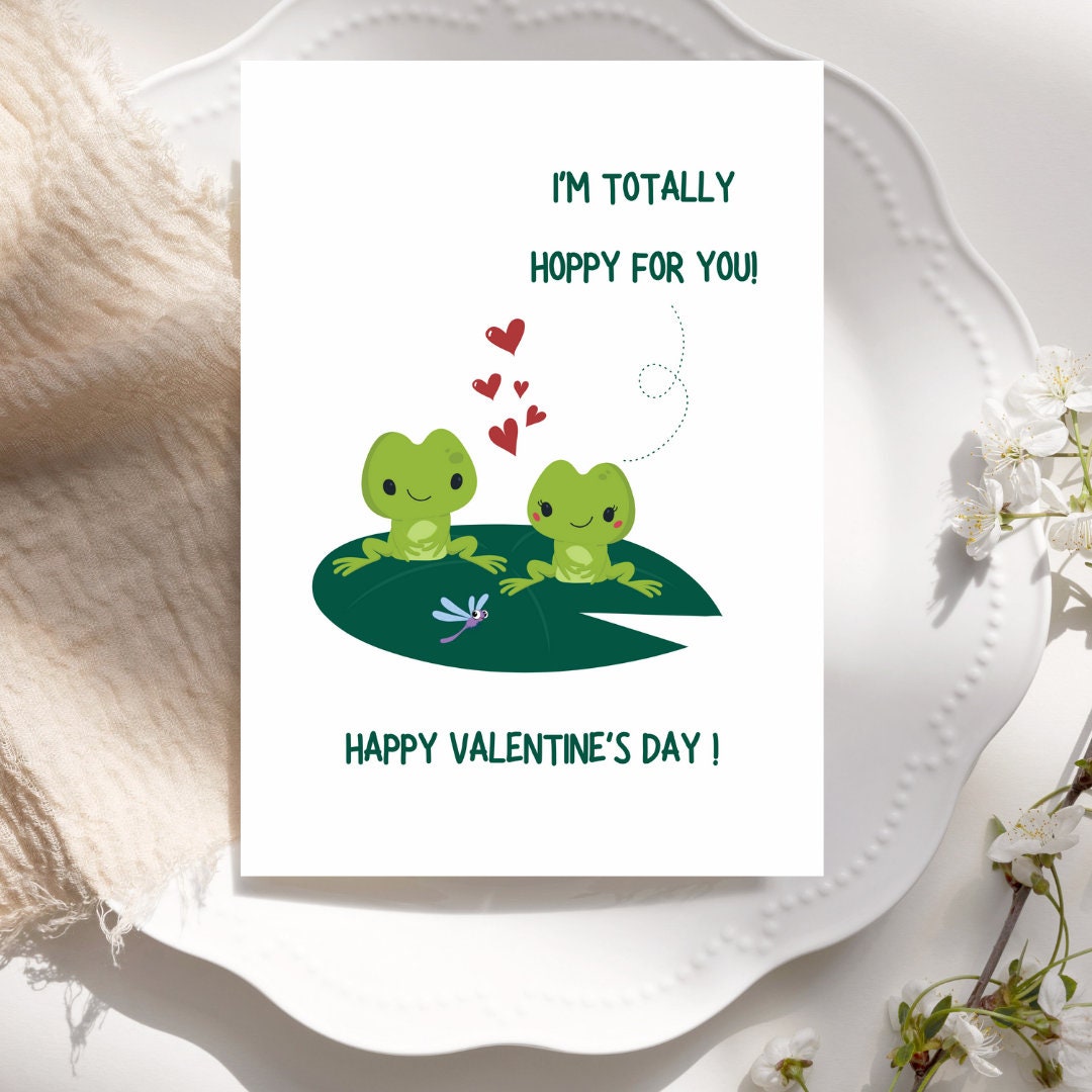 Cute Frog Anniversary Card, Funny Valentines Card, Romantic Frog Pun ...