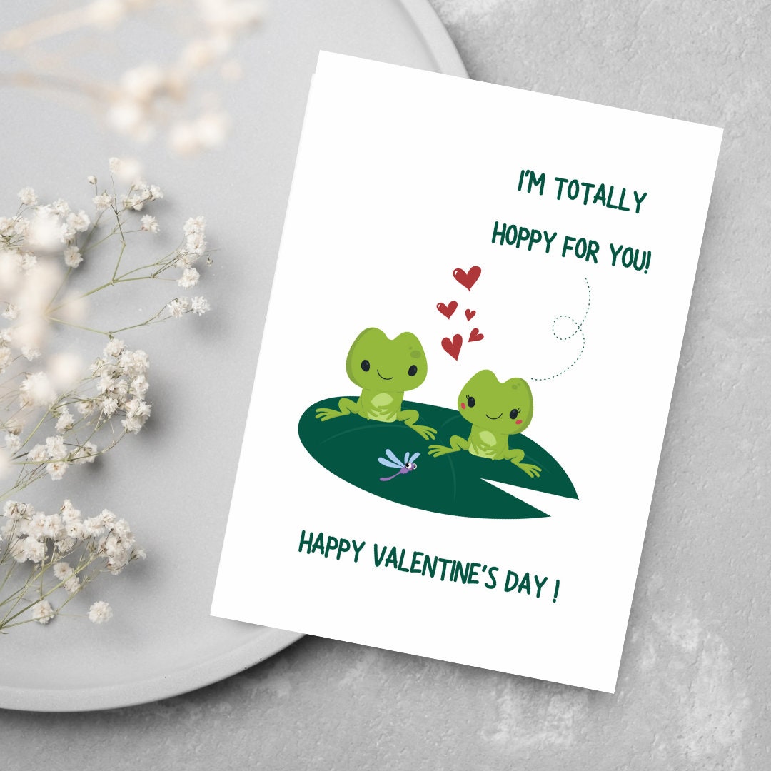 Cute Frog Anniversary Card, Funny Valentines Card, Romantic Frog Pun ...