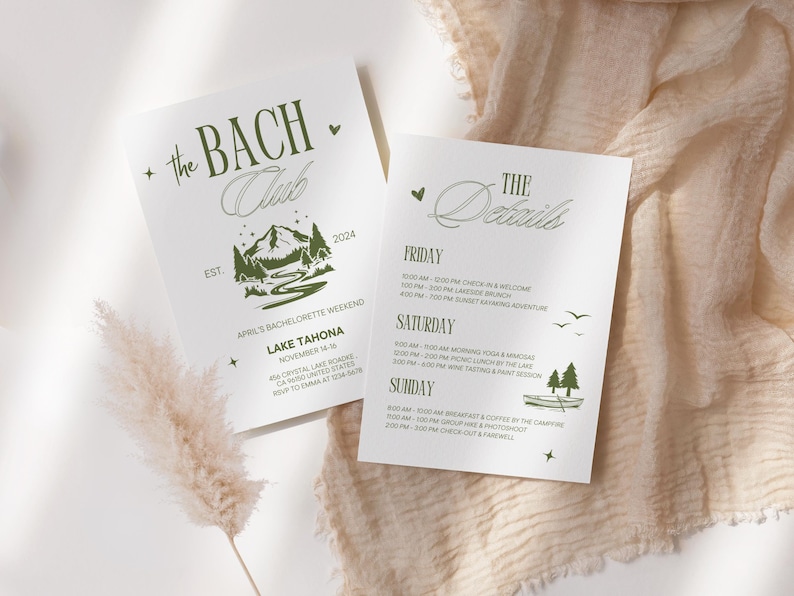 Social Club Bachelorette Party Invitation, Bachelorette Invite Camp ...