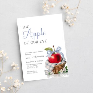Fall Baby Shower Invitation Apple, Apple of Our Eye Baby Shower ...