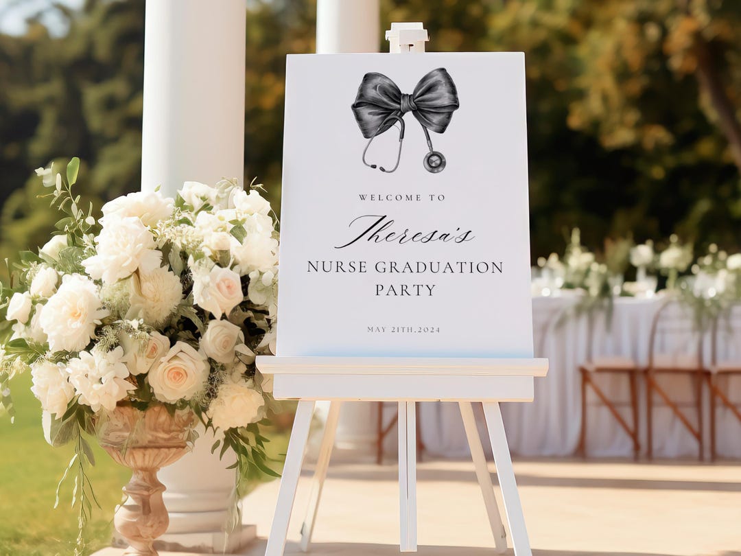Editable Nurse Graduation Party Welcome Sign, Minimalist Nurse RN ...