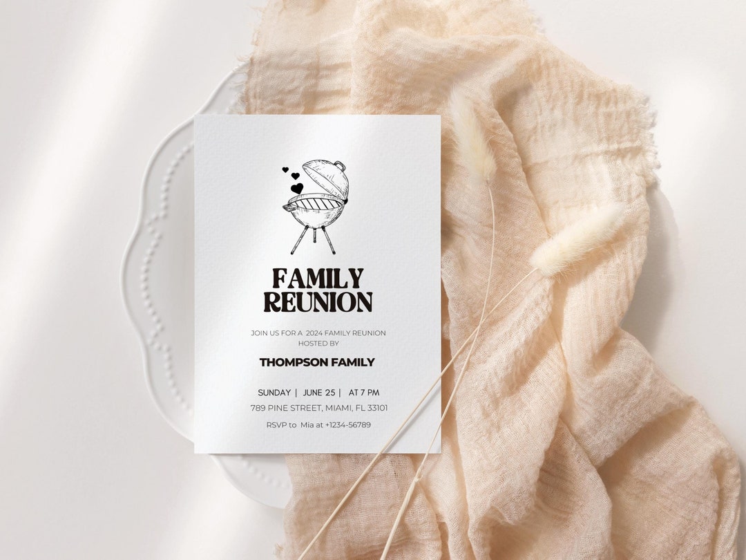 Editable Family Reunion Invitation Template, Family Reunion Bbq ...