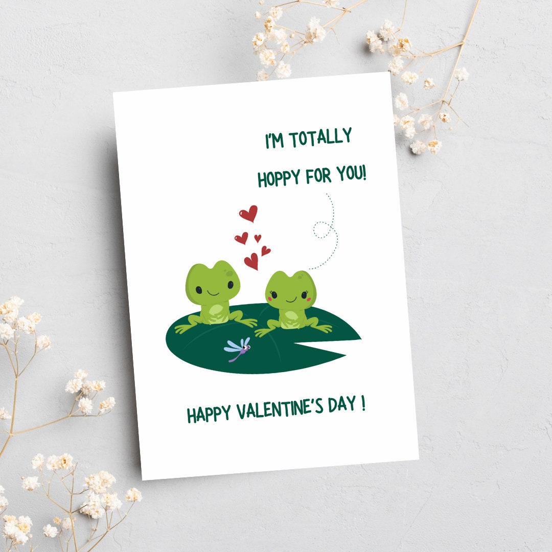 Cute Frog Anniversary Card, Funny Valentines Card, Romantic Frog Pun ...