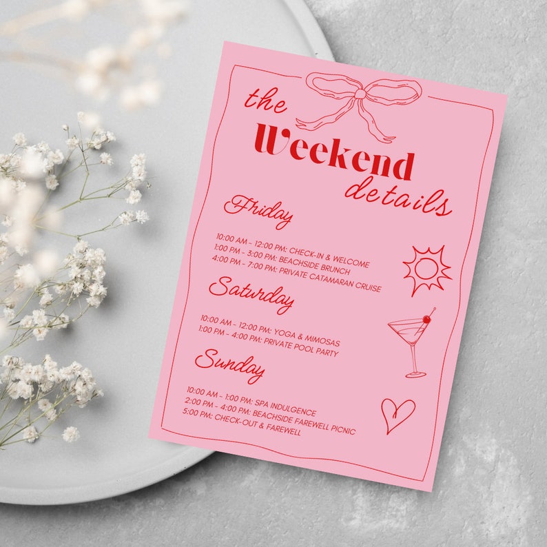 Illustrated Bachelorette Party Invitation, Bach Weekend, Hand Drawn ...