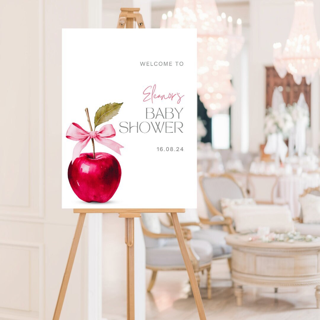 Apple of My Eye Baby Shower Welcome Sign, Fall Baby Shower Welcome Sign ...