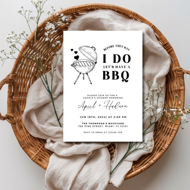 Bbq and Brews Before I Do, Modern I Do BBQ Invitation, I Do Bbq ...