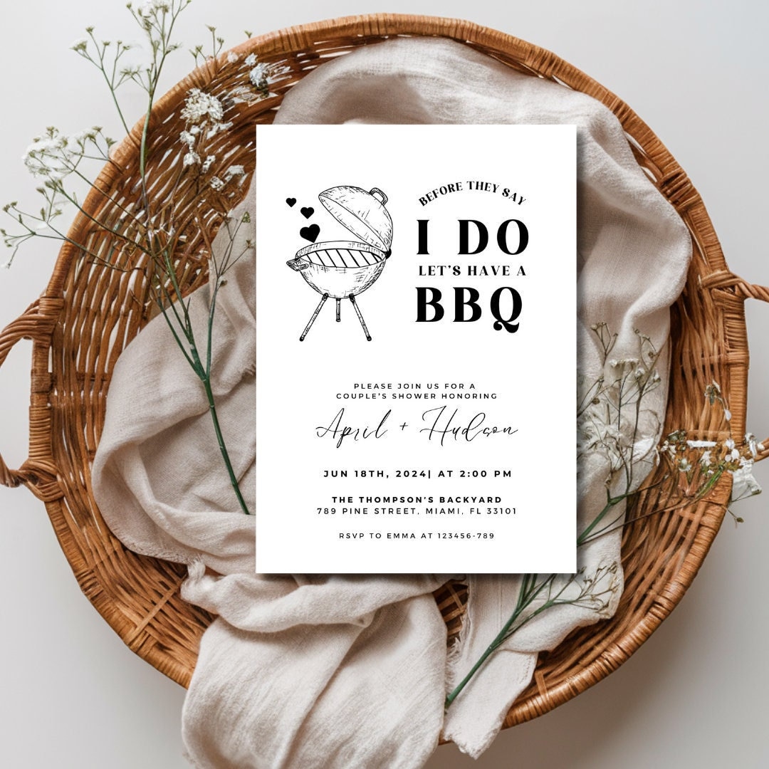 Bbq and Brews Before I Do, Modern I Do BBQ Invitation, I Do Bbq Engagement, Bbq Bridal Shower, I ...