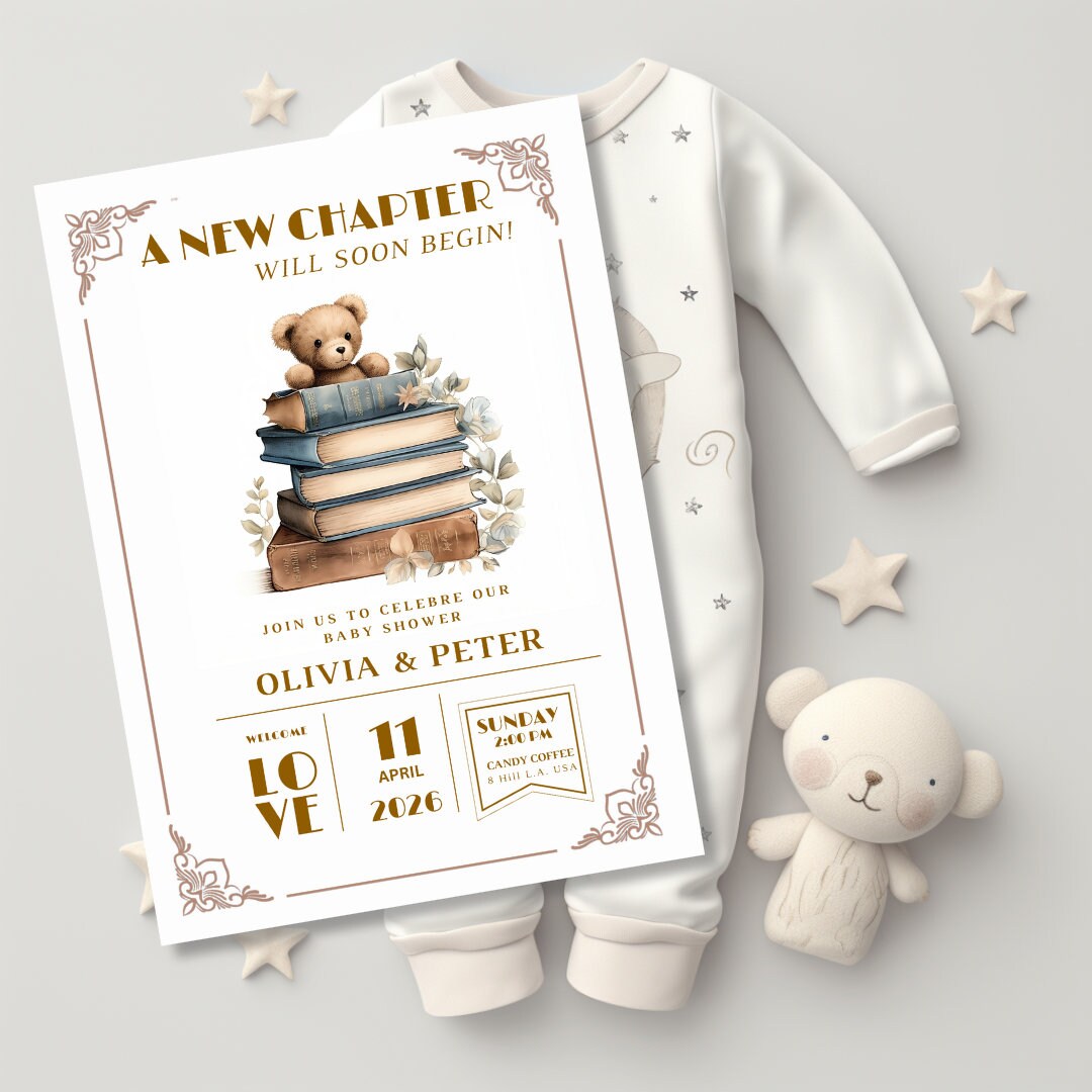 Storybook Baby Shower Invitation, Book Themed Baby Shower Invite ...
