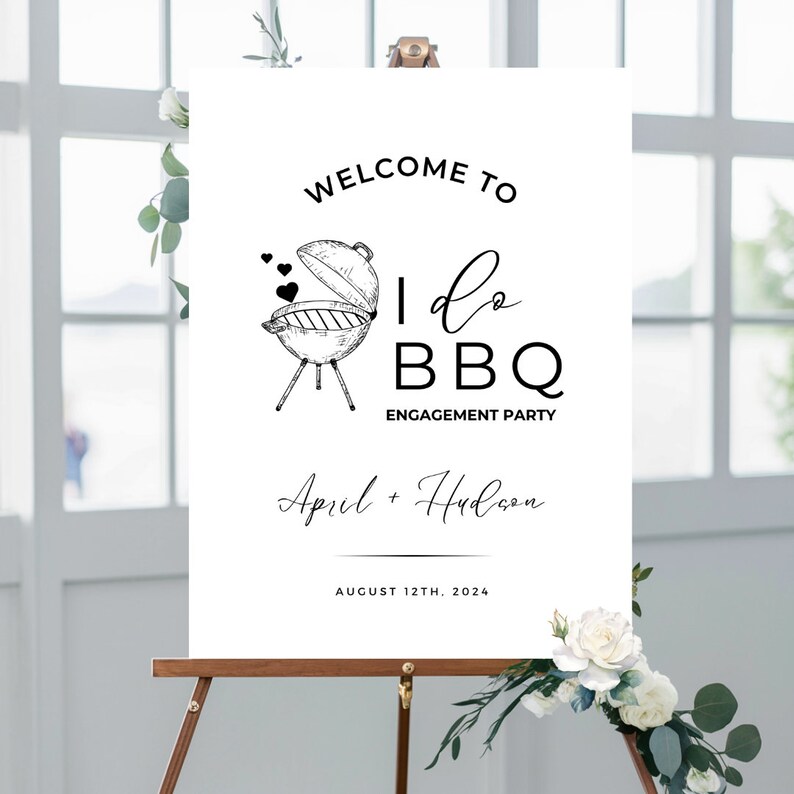 I Do Bbq Welcome Sign, I Do BBQ Engagement Welcome Sign, Couples Shower ...