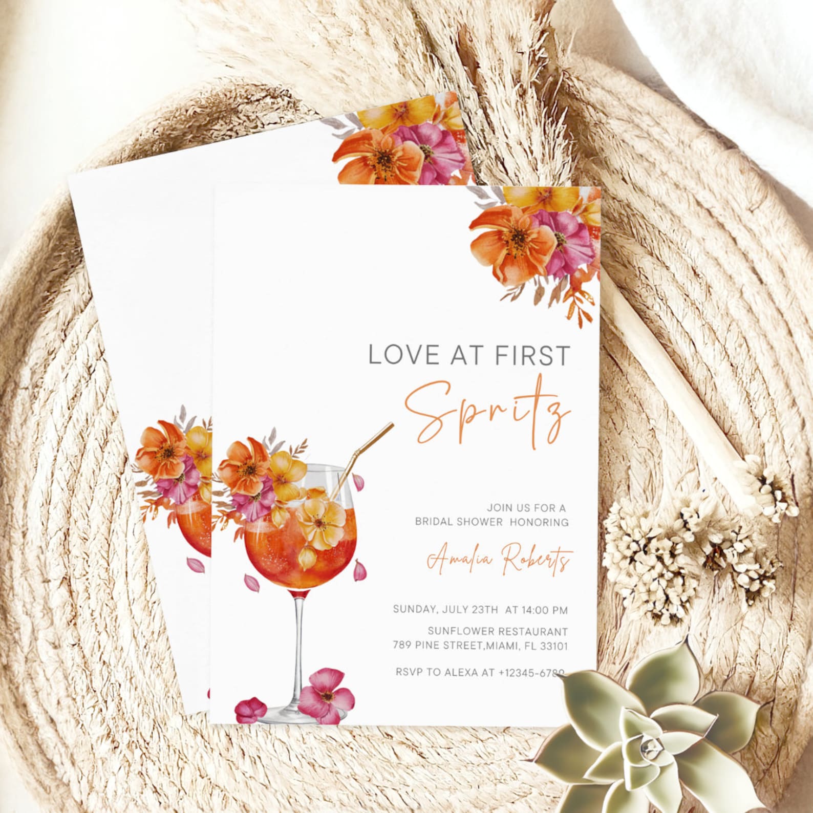 Aperol Spritz Bridal Shower Invitation, Love at First Spritz Bridal ...
