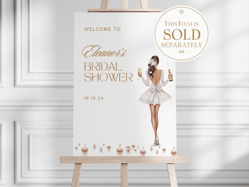 Pearls & Prosecco Thank You Cards Template | Elegant Bridal Shower ...