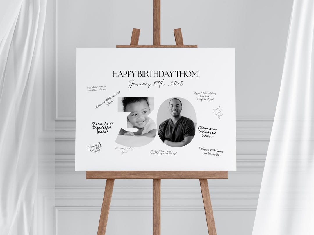 Editable 30th Birthday Signature Board Printable, 30th Birthday Guest ...
