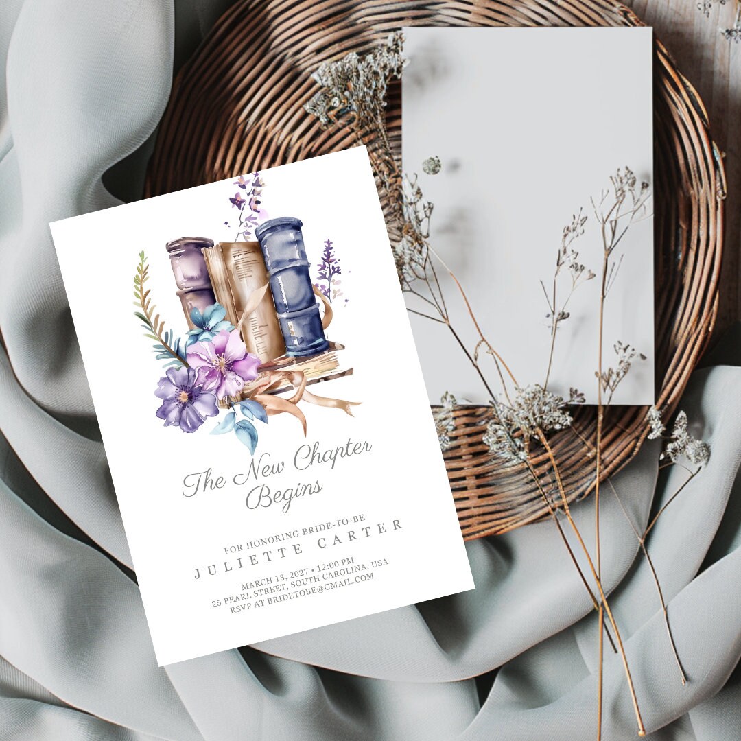 A New Chapter Bridal Shower Invitation, Book Bridal Shower Invitation ...