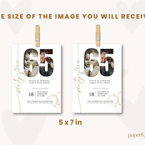 Editable 65th Birthday Invitation With Photo, Look Who's 65, Modern ...