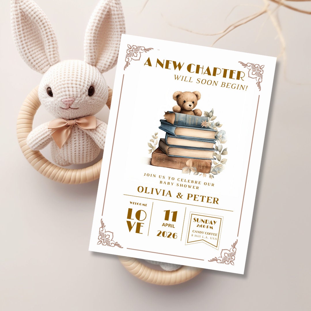 Storybook Baby Shower Invitation, Book Themed Baby Shower Invite ...