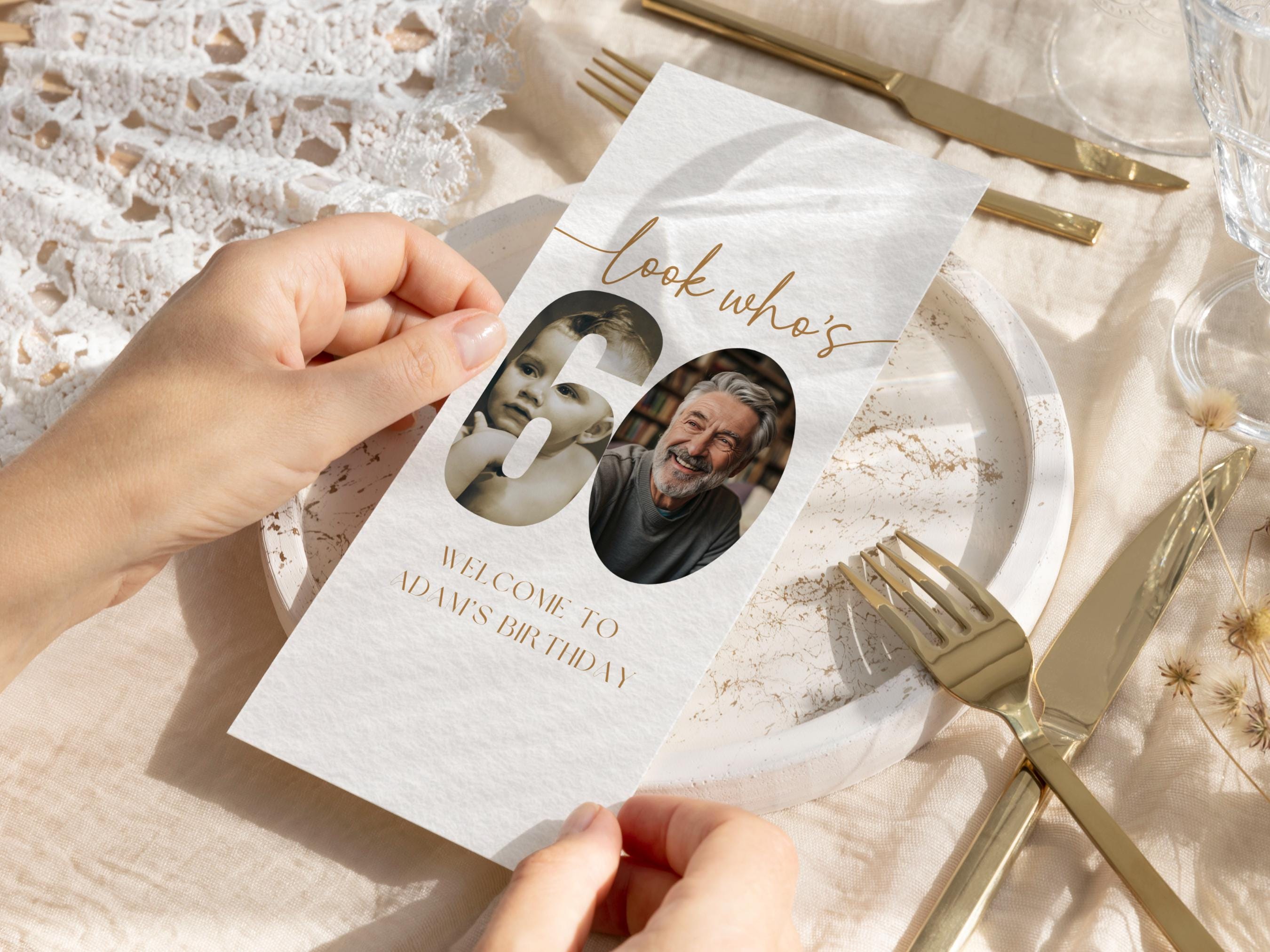 Editable 60th Birthday Menu Card Template, Look Who's 60 Birthday Menu ...
