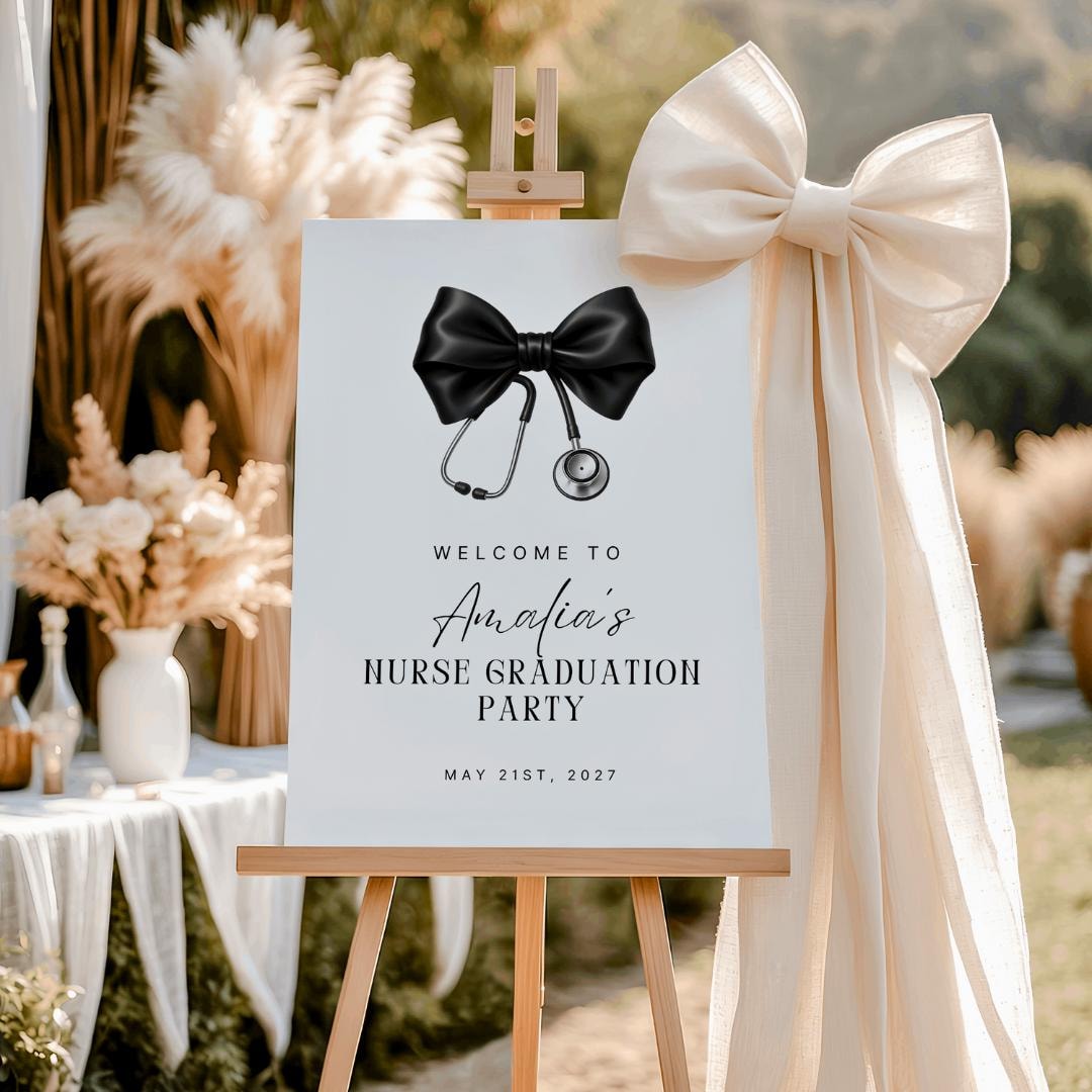 Editable Nurse Graduation Party Welcome Sign, Minimalist Nurse RN ...
