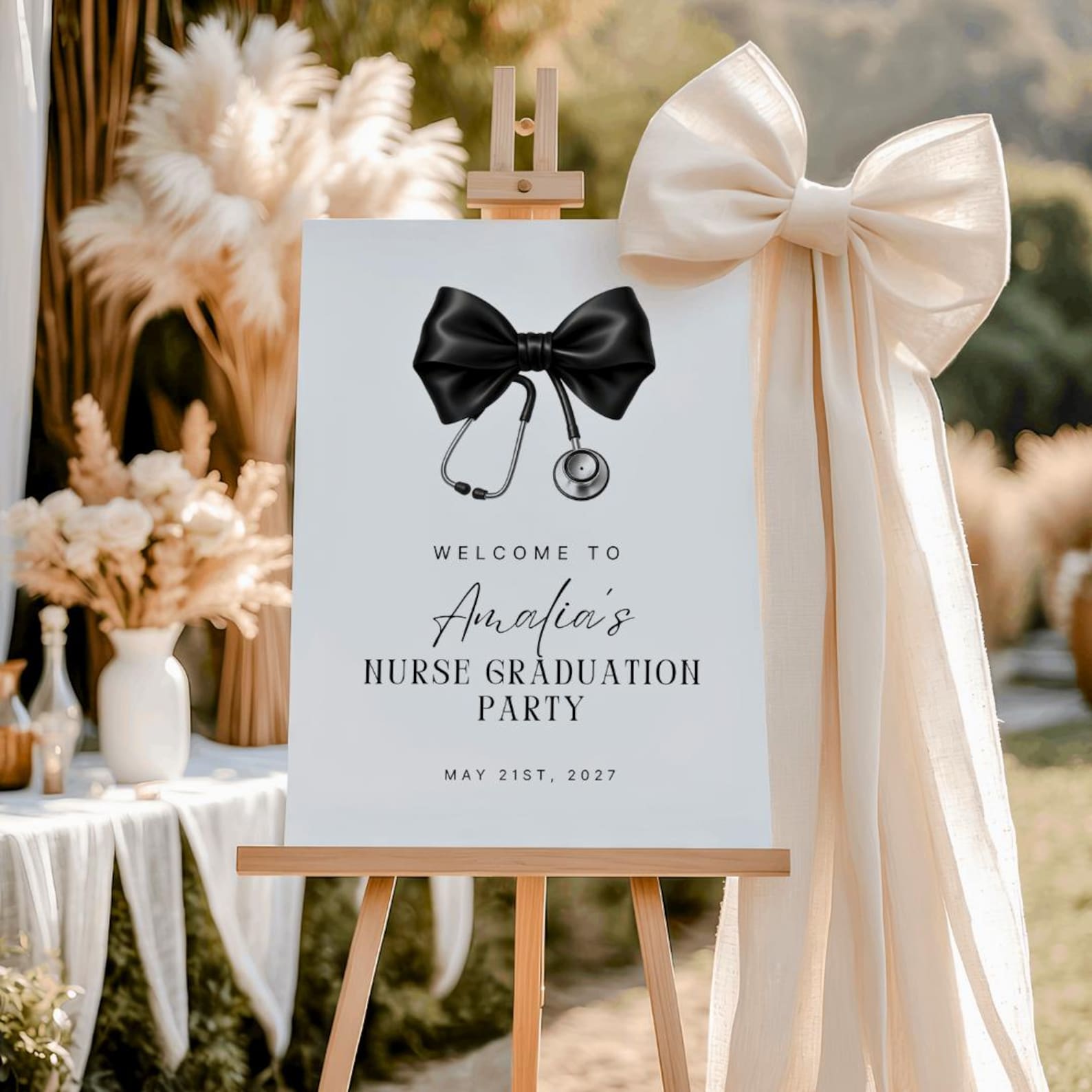 Editable Nurse Graduation Party Welcome Sign, Minimalist Nurse RN ...