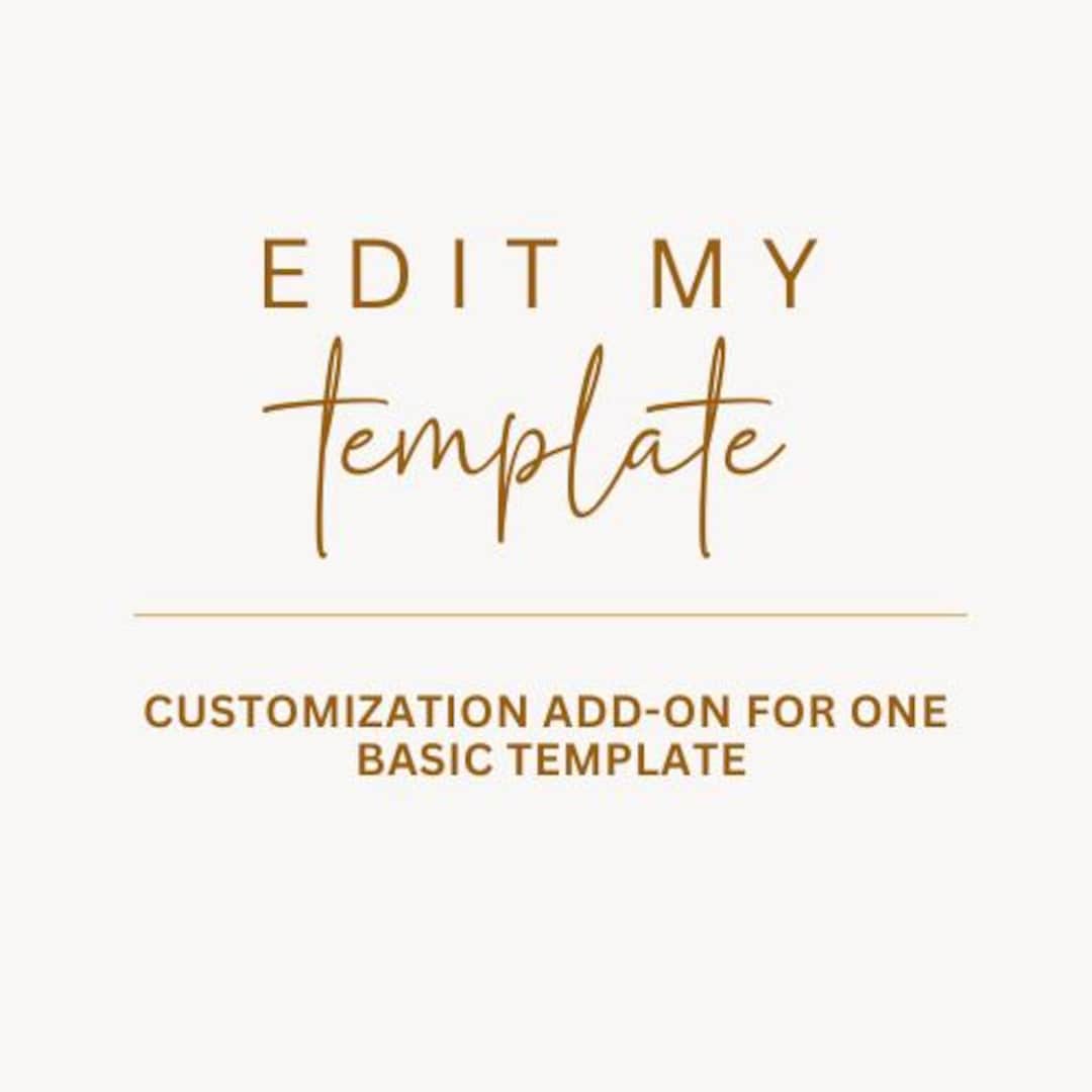 Edit My Template | Custom Invitation | Edit Request for ONE Template | Customization Add on ...