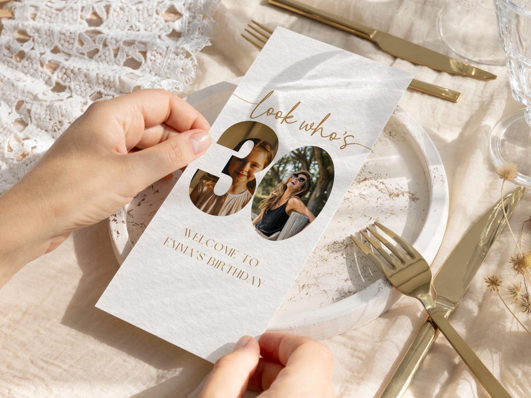 Editable 30th Birthday Menu Card Template, Personalized Menu With Photo ...