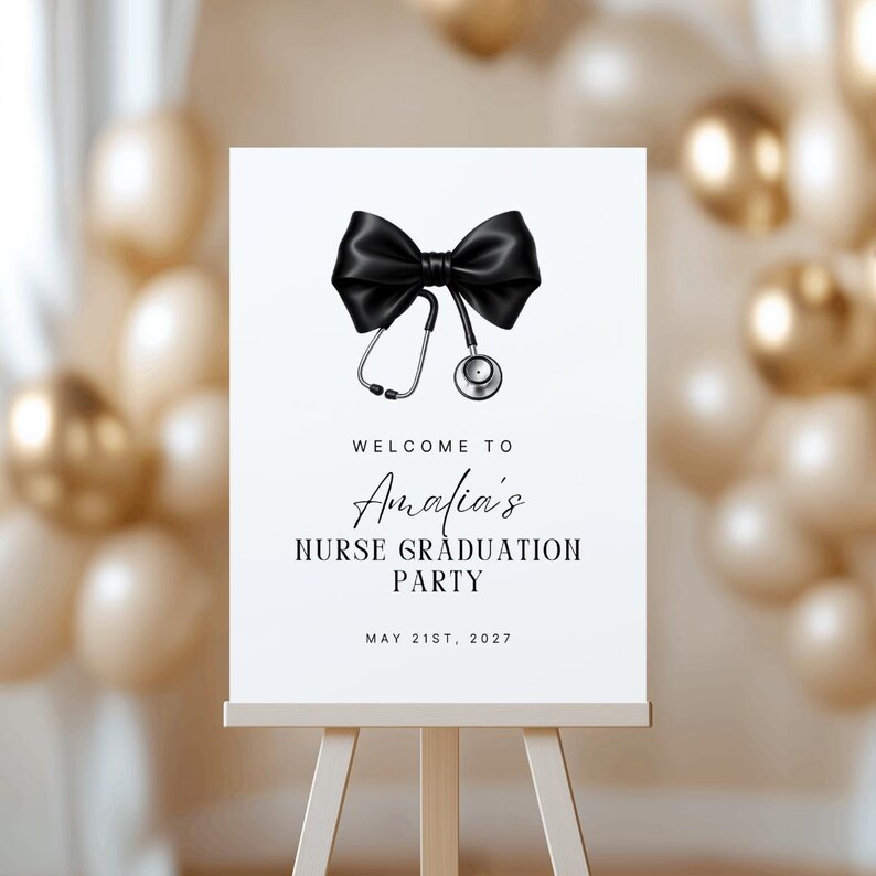 Editable Nurse Graduation Party Welcome Sign, Minimalist Nurse RN ...