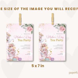 Editable Mothers Day Tea Party Invitation, Tea Party Mother's Day ...