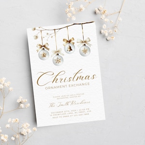 Christmas Ornament Exchange Invitation, Ornament Exchange Invitation ...
