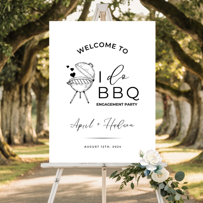 I Do Bbq Welcome Sign, I Do BBQ Engagement Welcome Sign, Couples Shower ...