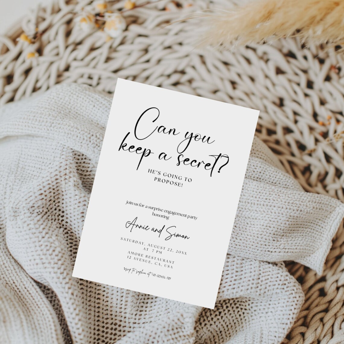 Digital Engagement Party Invitation Template, Surprise Engagement Party ...