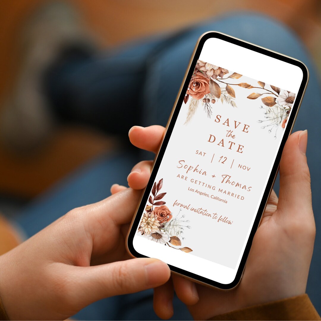 Editable Save the Date Evite Electronic Wedding Invitation Template ...