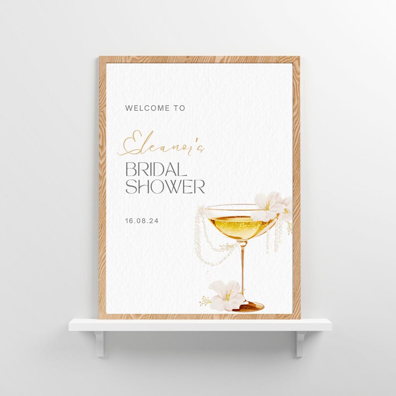 Pearls and Prosecco Welcome Sign, Bridal Shower Welcome Sign Pearls and ...