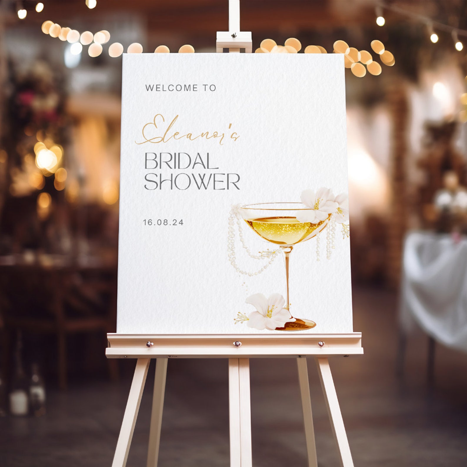 Pearls and Prosecco Welcome Sign, Bridal Shower Welcome Sign Pearls and ...